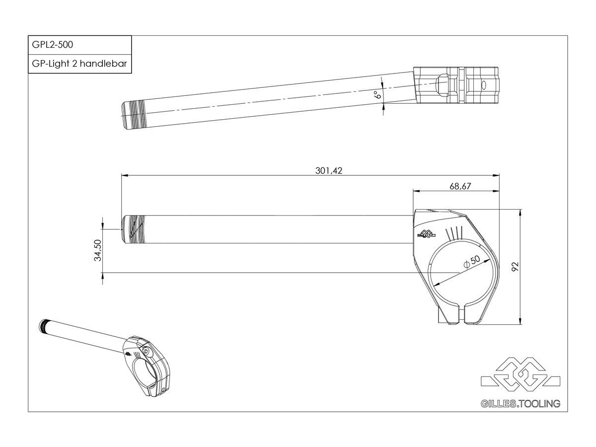 GILLES TOOLING 分離式把手 (通用型 / 50MM / 黑) (GPL2-500)| Webike摩托百貨